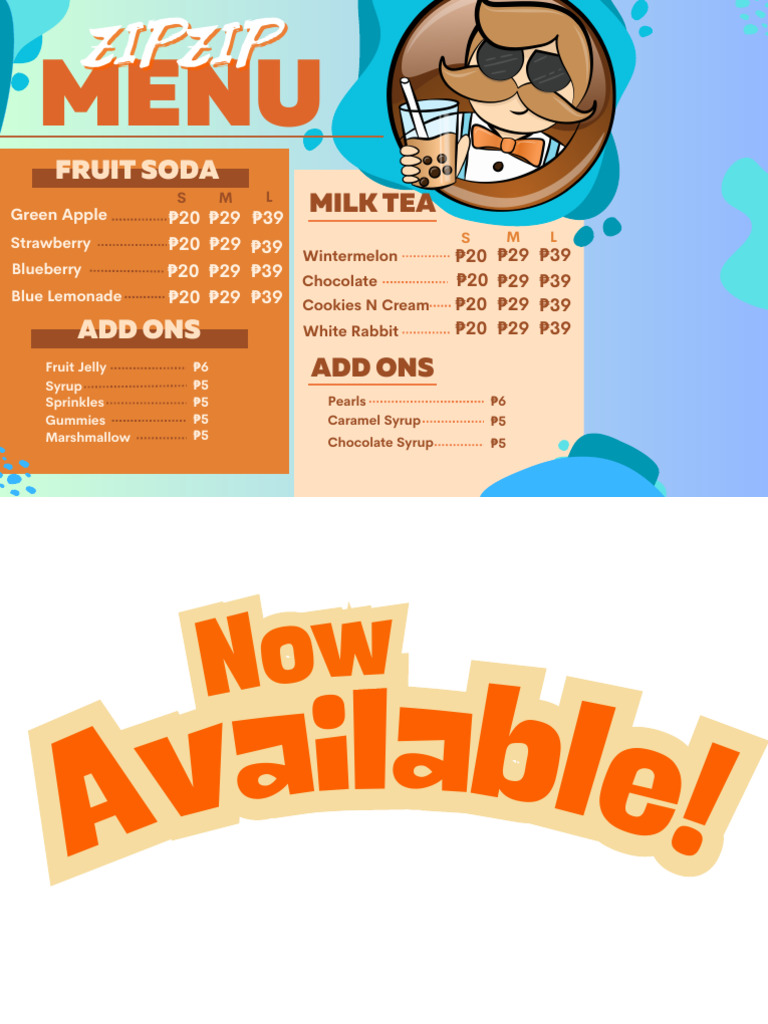 Light Peach & Orange Modern Restaurant Menu Landscape PDF | PDF