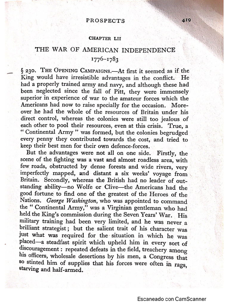 Rayner. The War of The American Independence | PDF