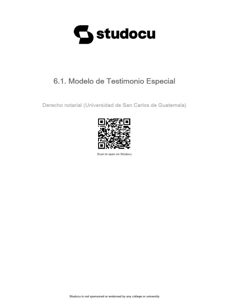 Modelo de Testimonio Especial Notarial | PDF