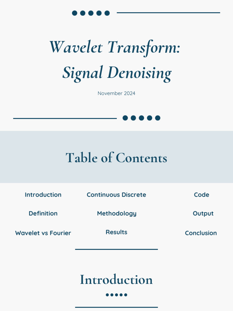 Wavelet Transform | PDF | Wavelet | Signal Processing