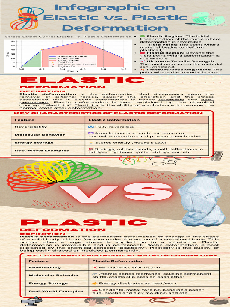 Infographic On Elastic vs. Plastic Deformation - Mechanics of ...