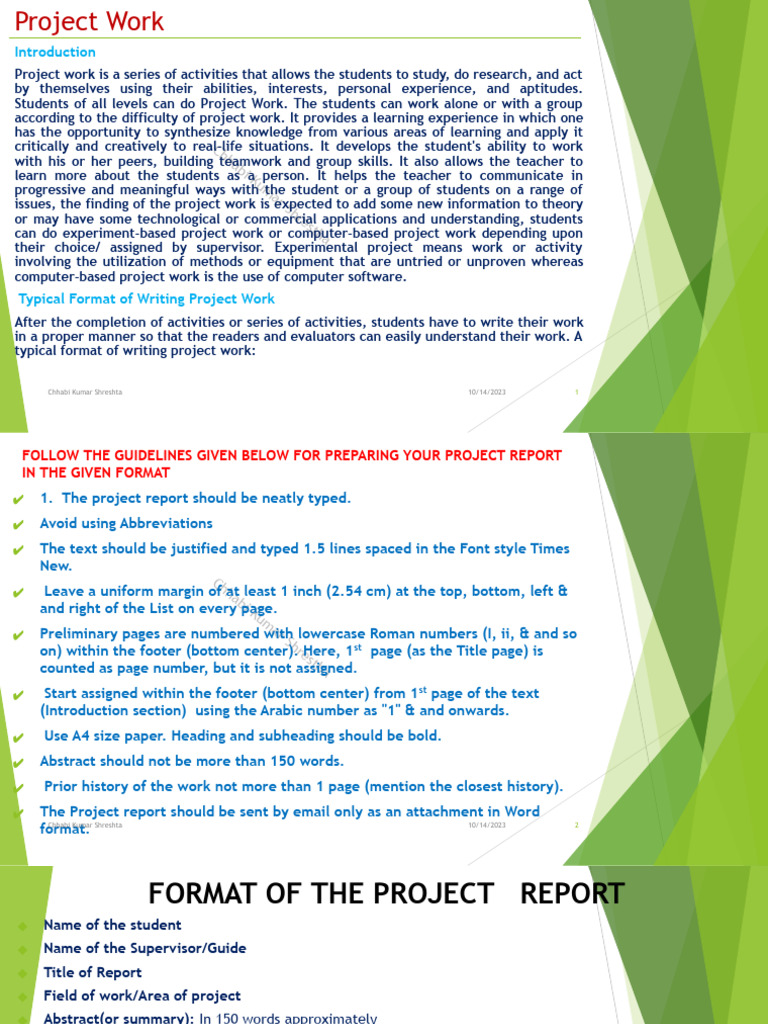 Project Guidelines For +2 Students | PDF | Abstract (Summary)