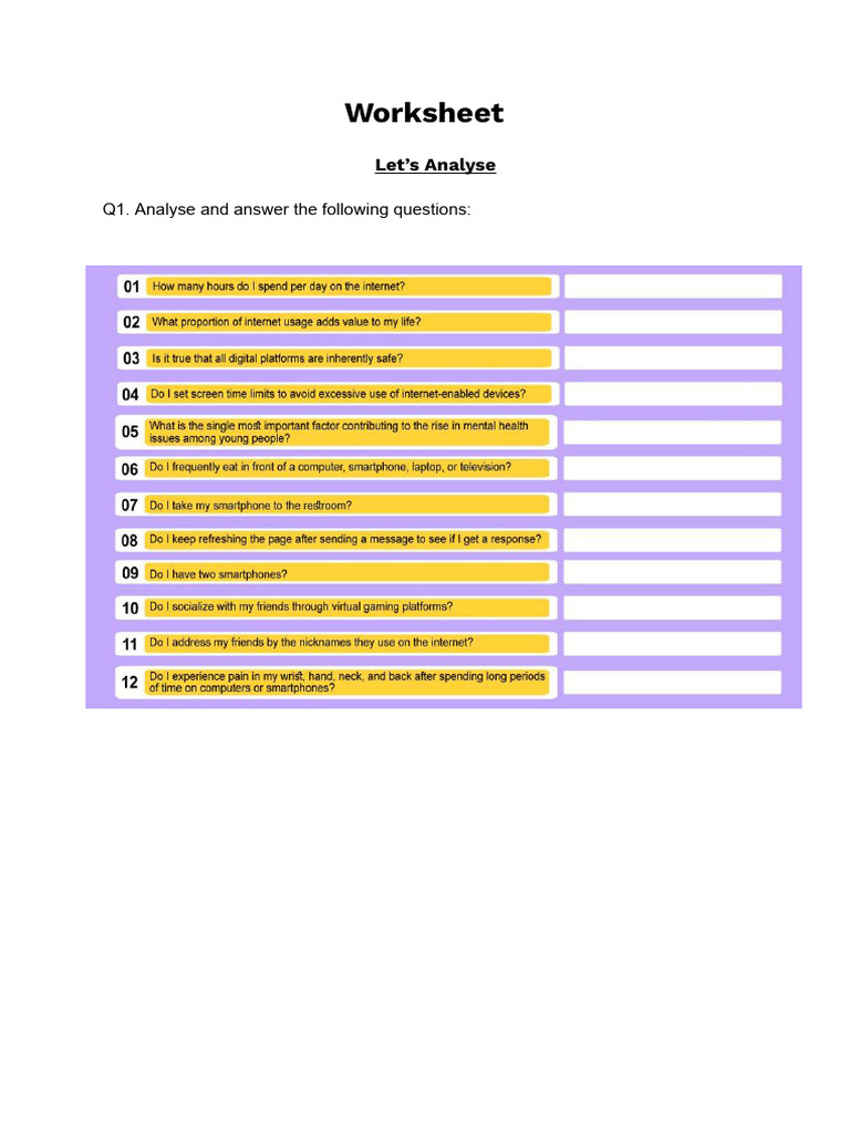 Worksheet | PDF