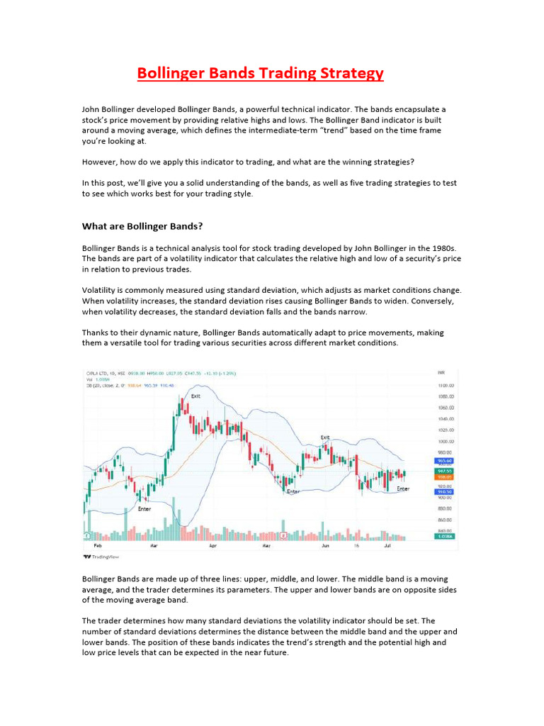 Bollinger Bands Trading Strategies Explained | PDF | Volatility ...