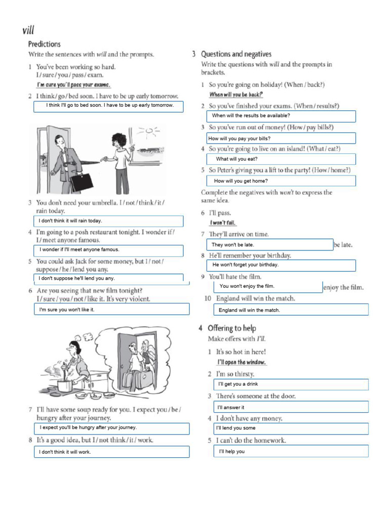 Inter 1 Future Forms Activities 2 | PDF