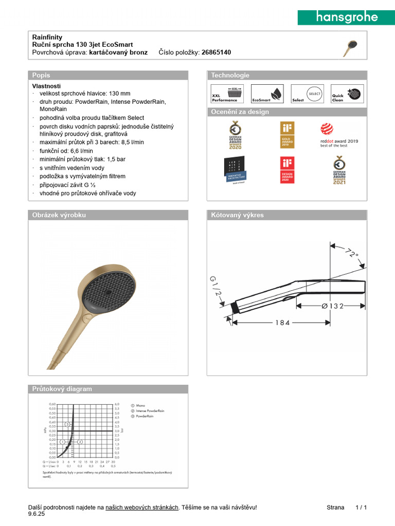 Hansgrohe Product Specification | PDF