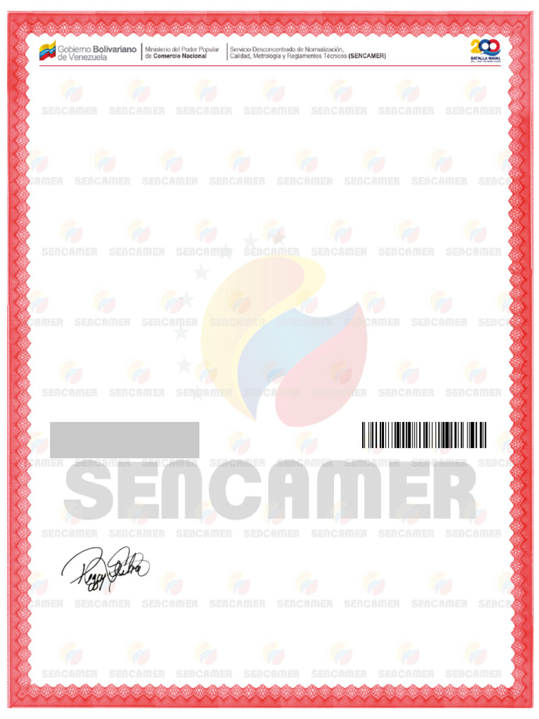 Certificado Sencamer | PDF