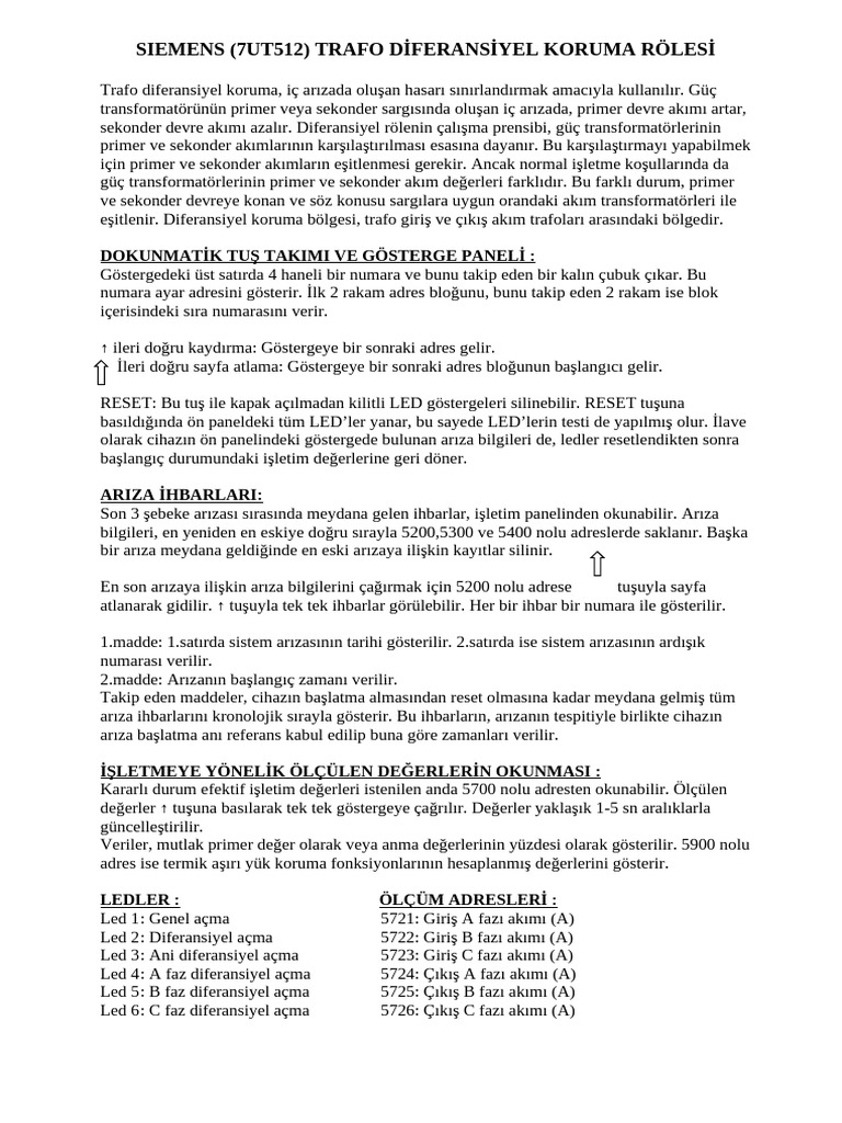 Siemens 7ut51 Talimat | PDF