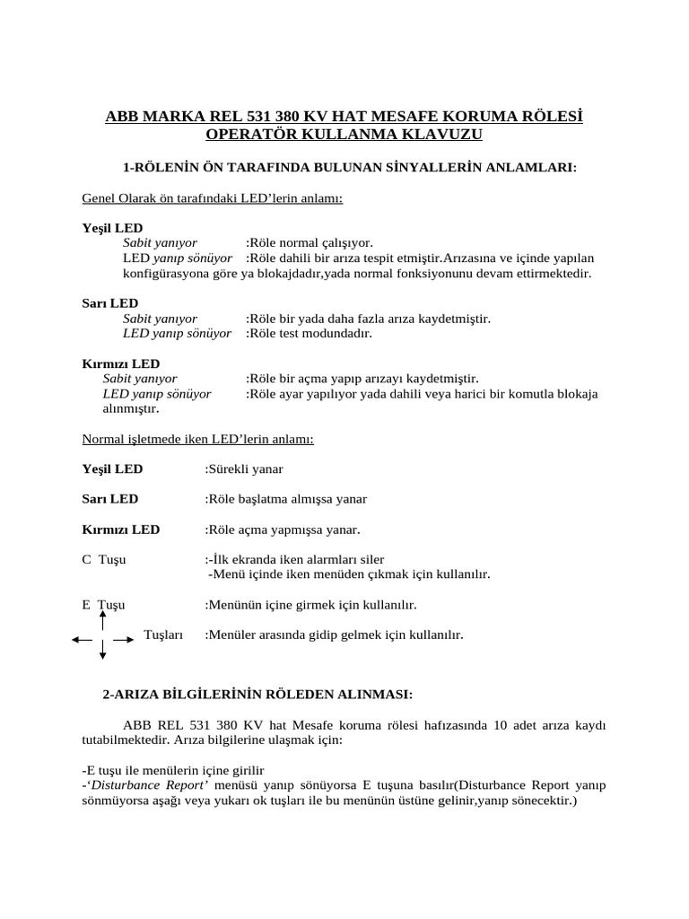 Abb Rel531 MK Rölesi̇ | PDF