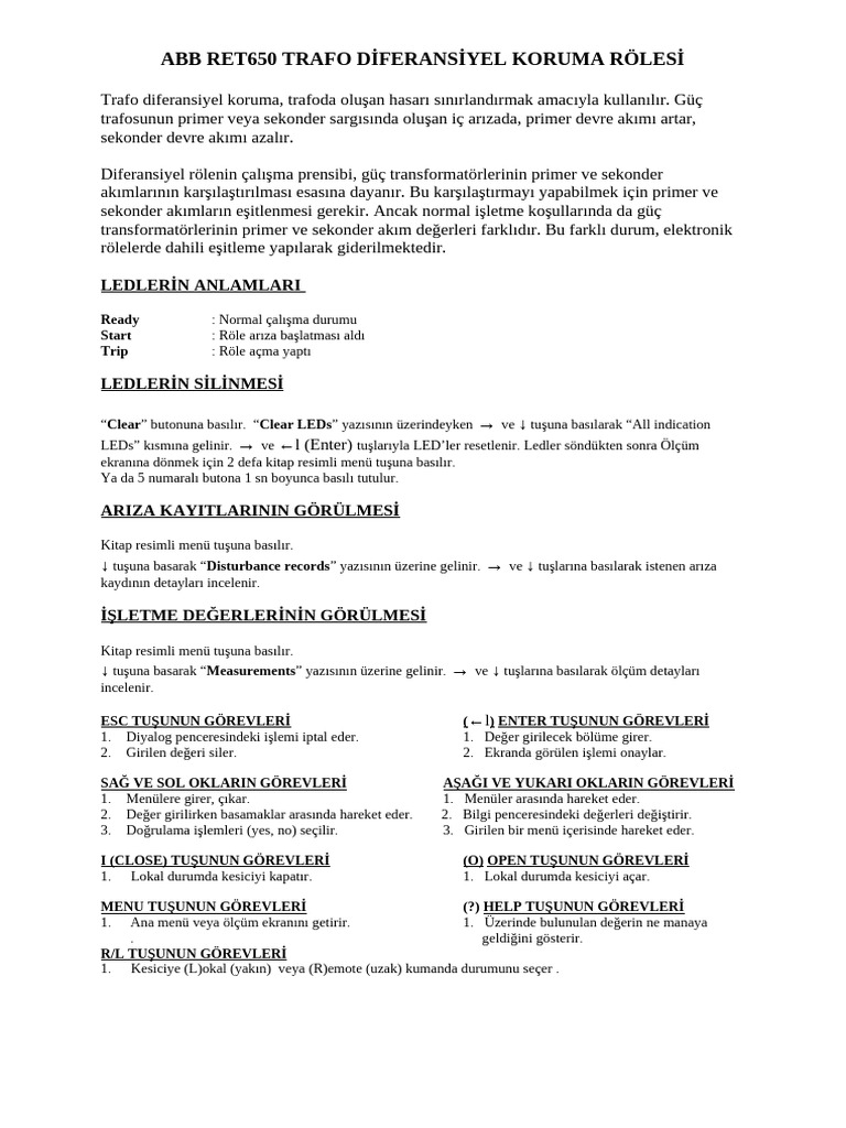 ABB RET650 Talimati | PDF