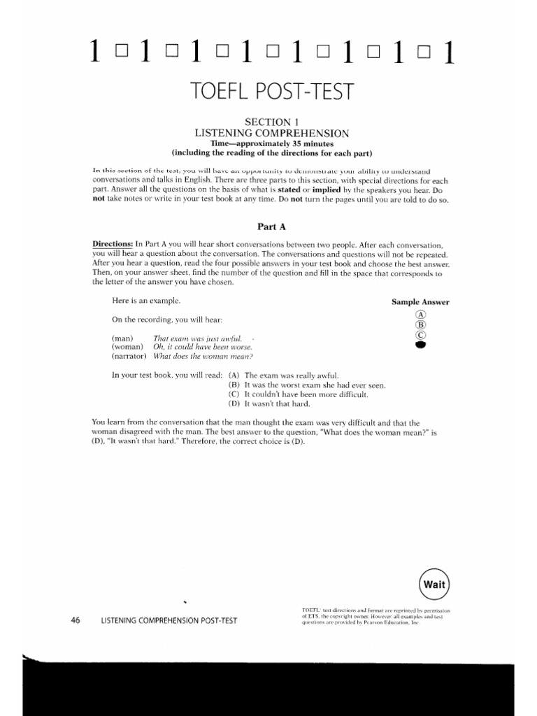 TOEFL Exam Partial 2 | PDF