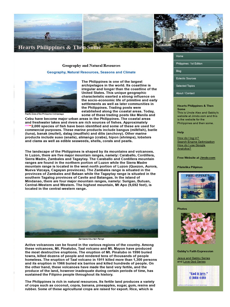 Philippines Geography and Resources Overview | PDF | Conservation ...
