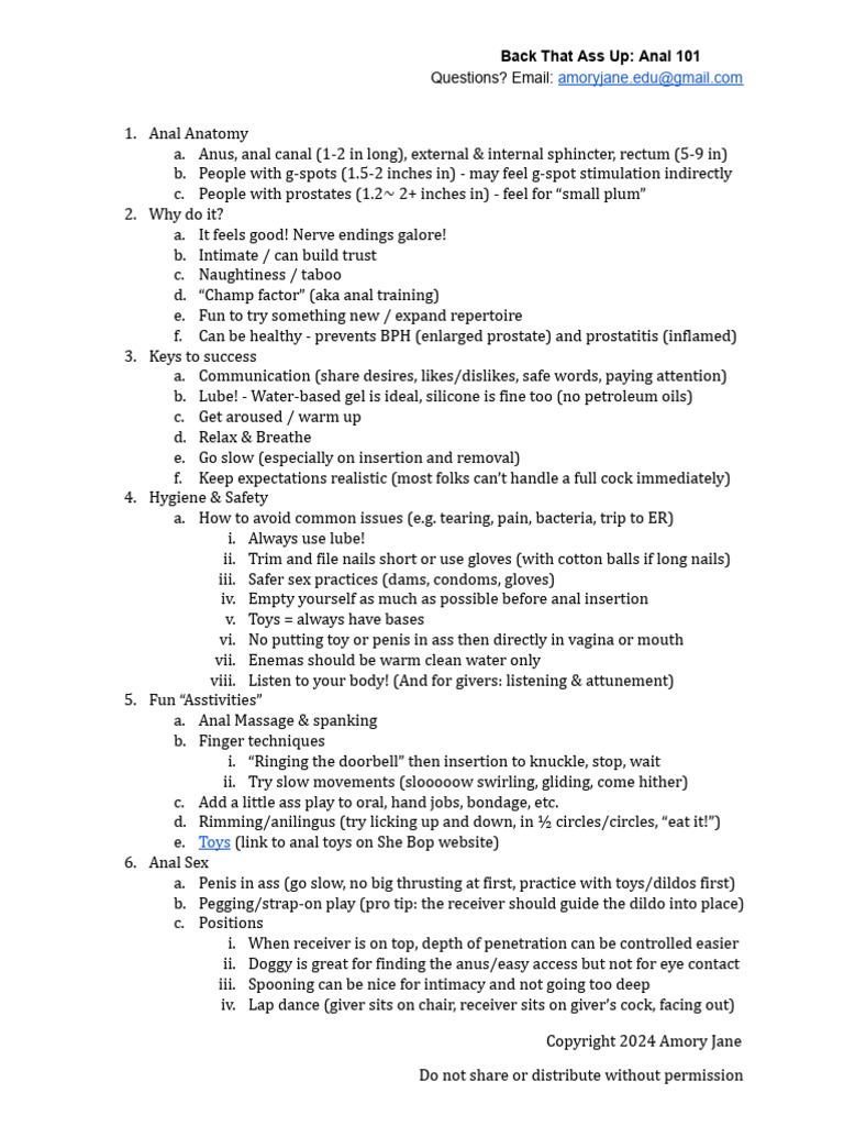 Backthatassup Pdf Anal Sex Human Sexuality