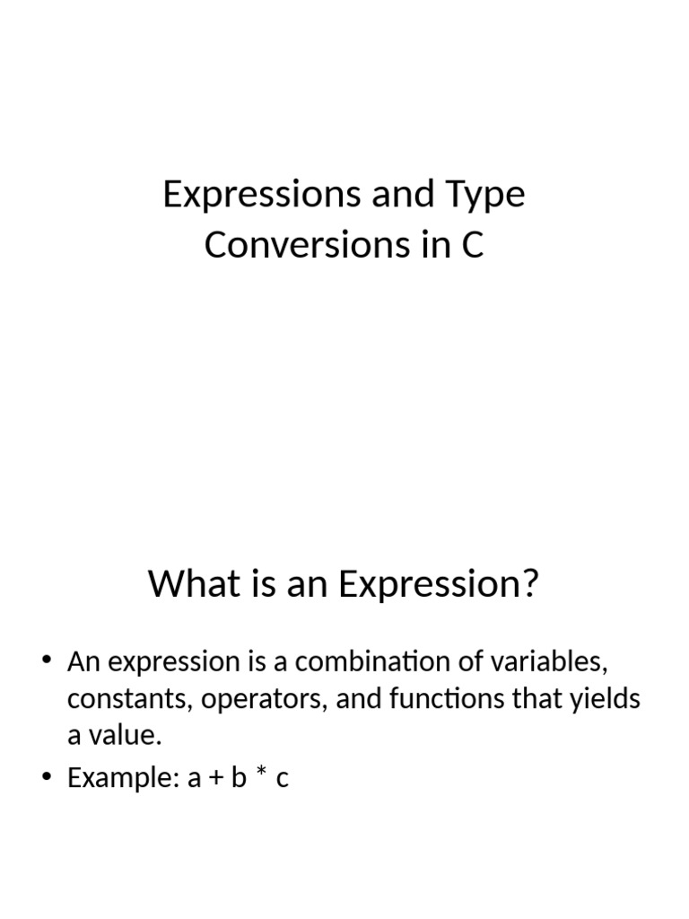 Expressions and Type Conversions in C | PDF