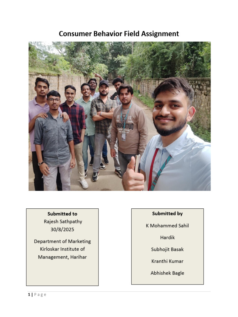 CB Field Project - Final Draft | PDF | Consumer Behaviour | Behavior