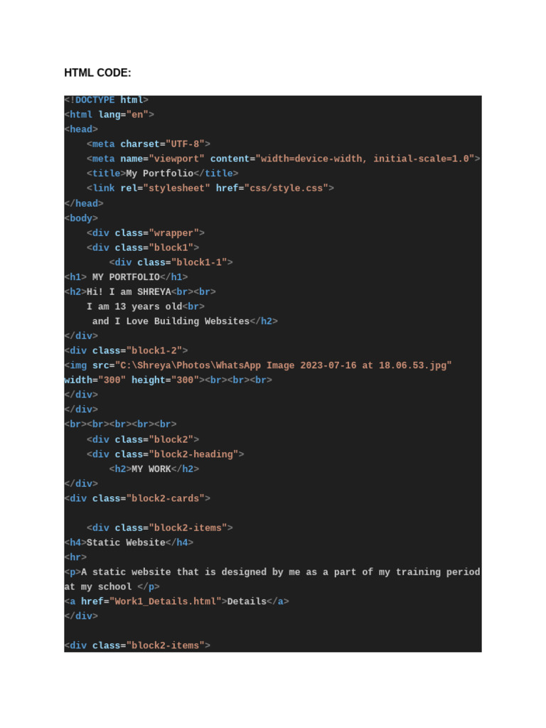 Code For Portfolio Website | PDF | Websites | Computing