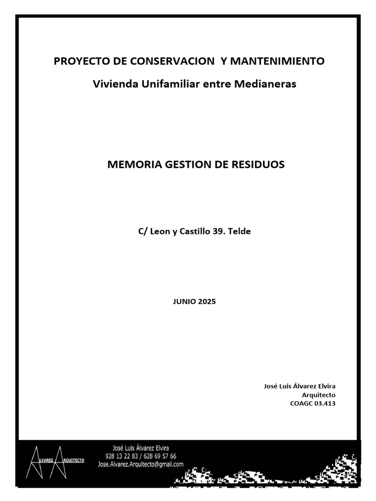 03 Memoria Gestion de Residuo sLYC Telde - Signed | PDF | Residuos ...