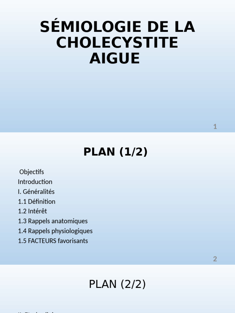 Semiologie de La Cholecystite Aigue Corrigée | PDF | Vésicule biliaire | Foie