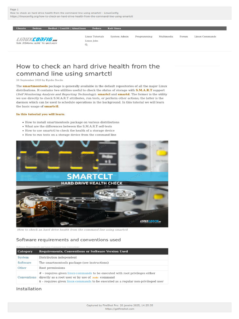 Check Hard Drive Health with smartctl | PDF | Linux | Linux Distribution