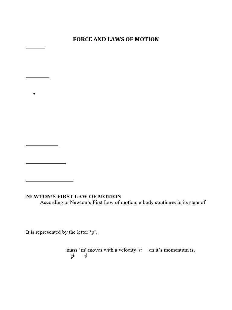 Force and Motion: Newton's Laws Explained | PDF | Force | Inertia