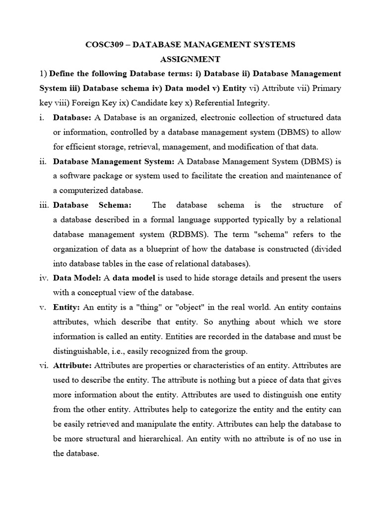 Cosc 309 | PDF | Databases | Relational Database