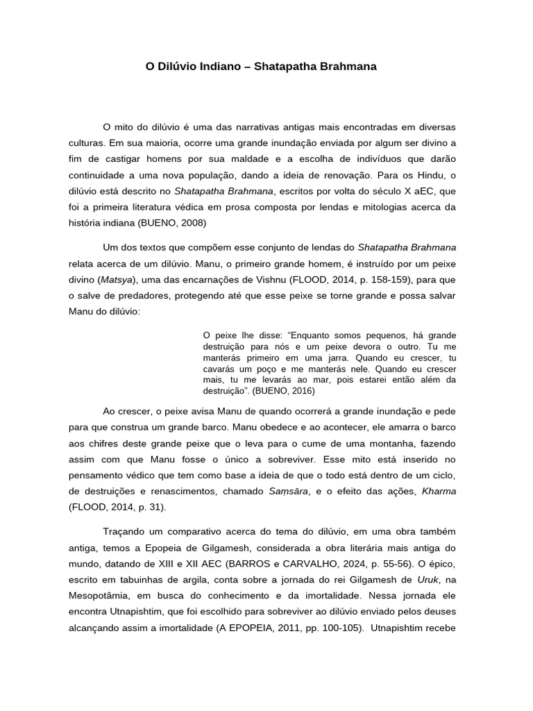 Analise O Diluvio Indiano | PDF | Mito do Dilúvio