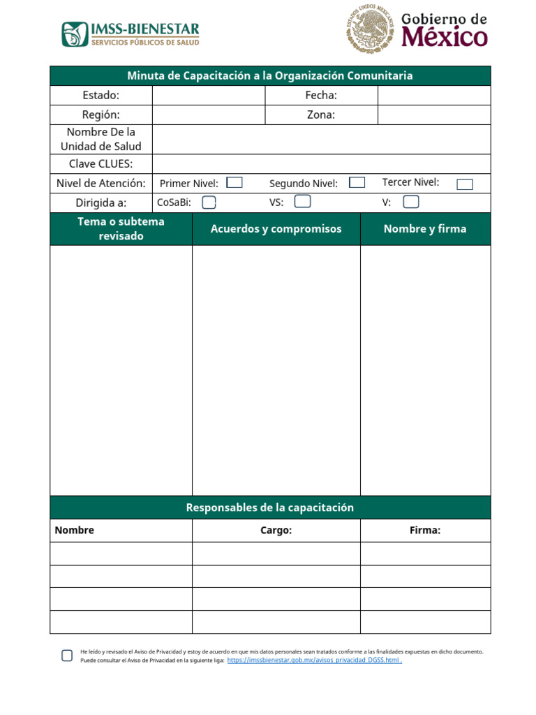 Minuta - de - Capacitación - OC (SIAC) | PDF