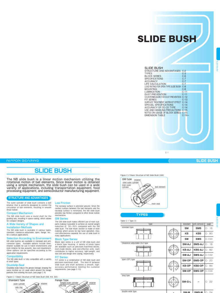 Slide Bush Bearing Overview | PDF | Engineering Tolerance | Lubricant
