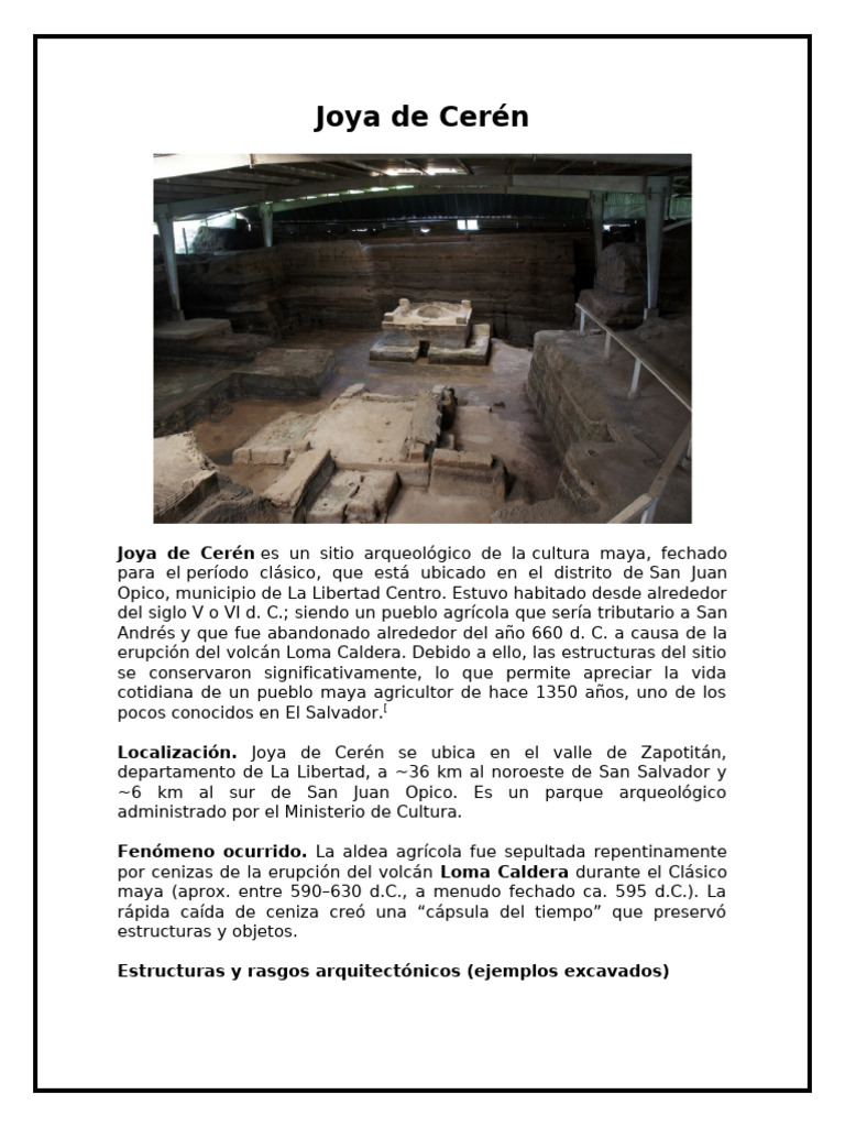 Joya de Cerén | PDF