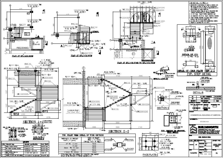 Steel Staircase Detail Drawing | PDF