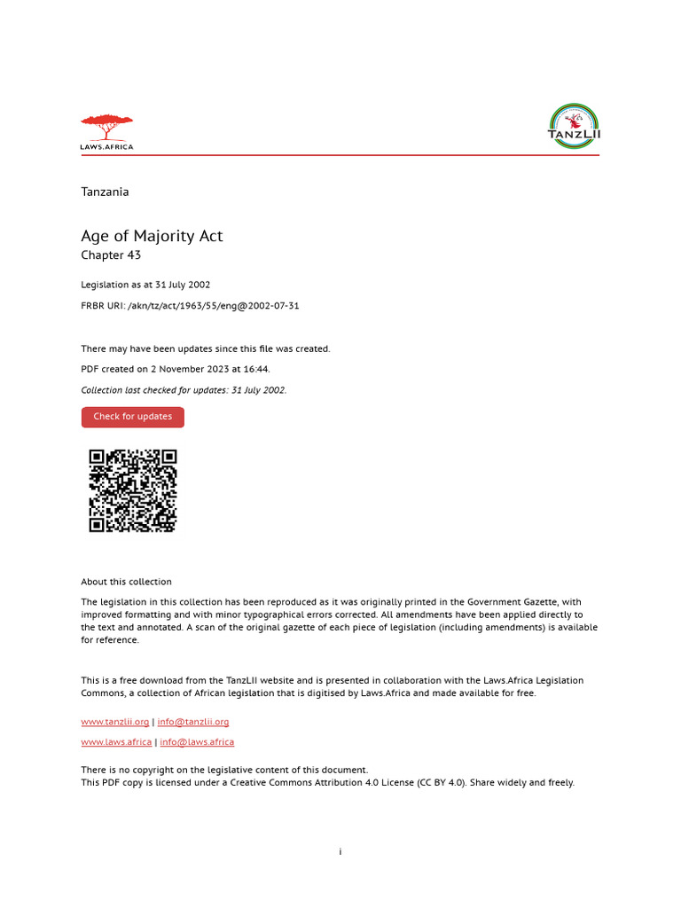 Age of Majority Act | PDF | Government | Legal Documents