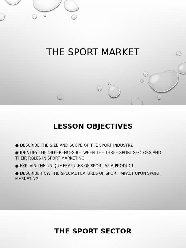 Overview of the Sport Market Sectors | PDF | Marketing | Nonprofit ...