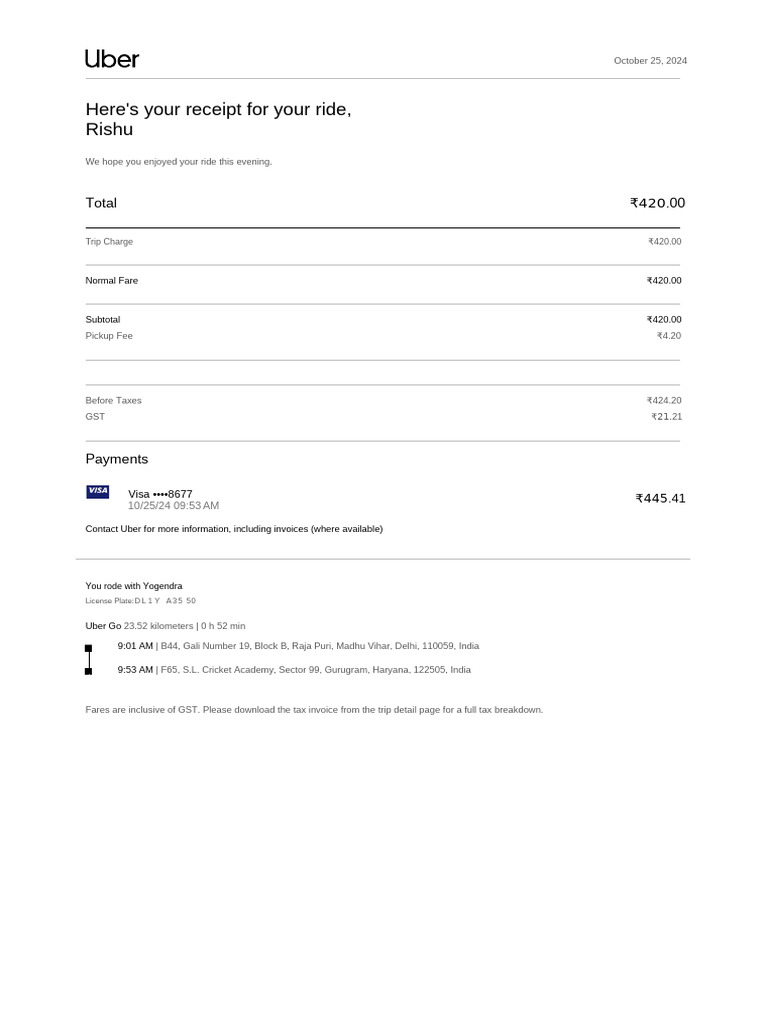 Uber Receipt | PDF