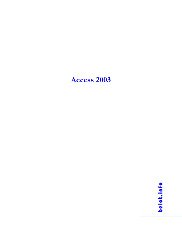 Access 2003 | PDF | Microsoft Access | Microsoft