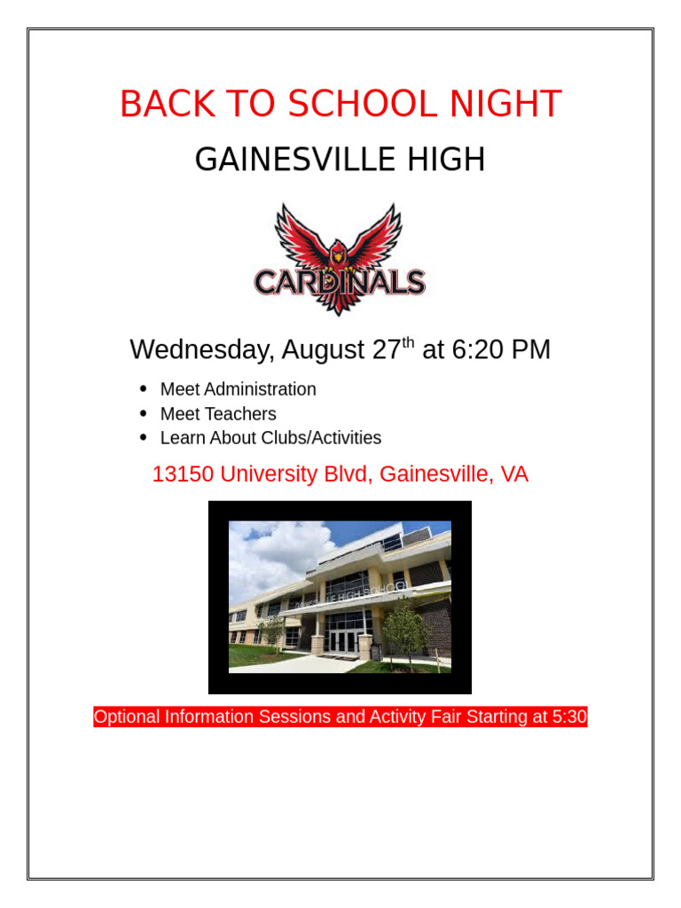 Back To School Night Flyer | PDF