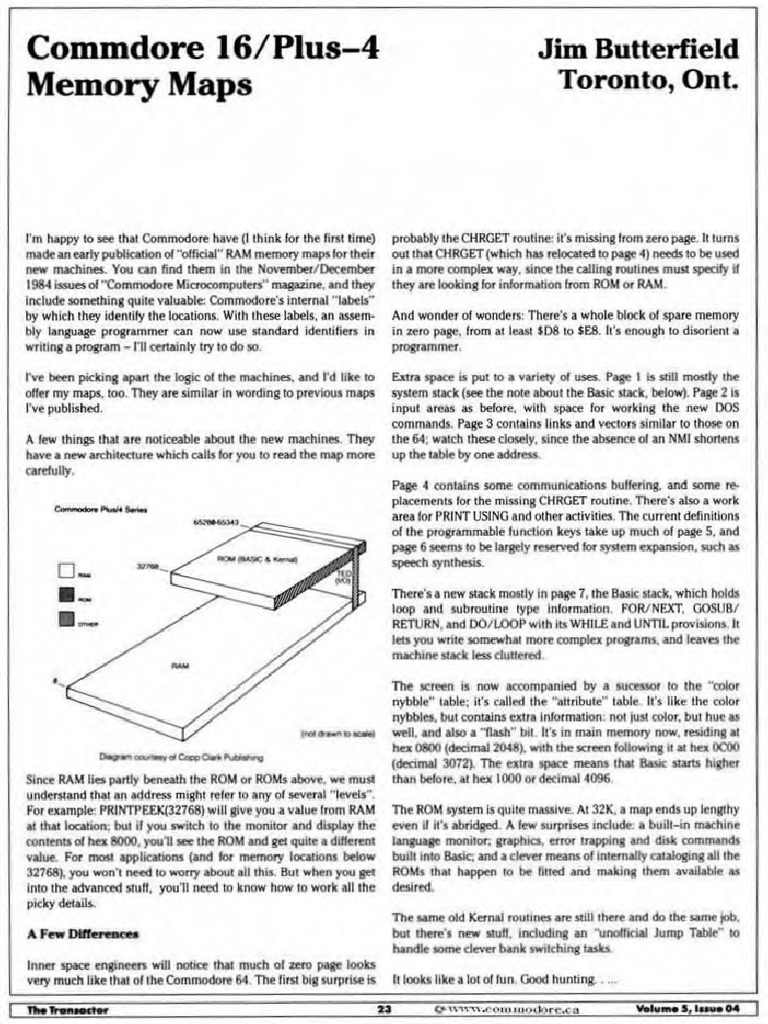 Commodore Plus4 16 Memory Maps | PDF | Computer Hardware | Office Equipment