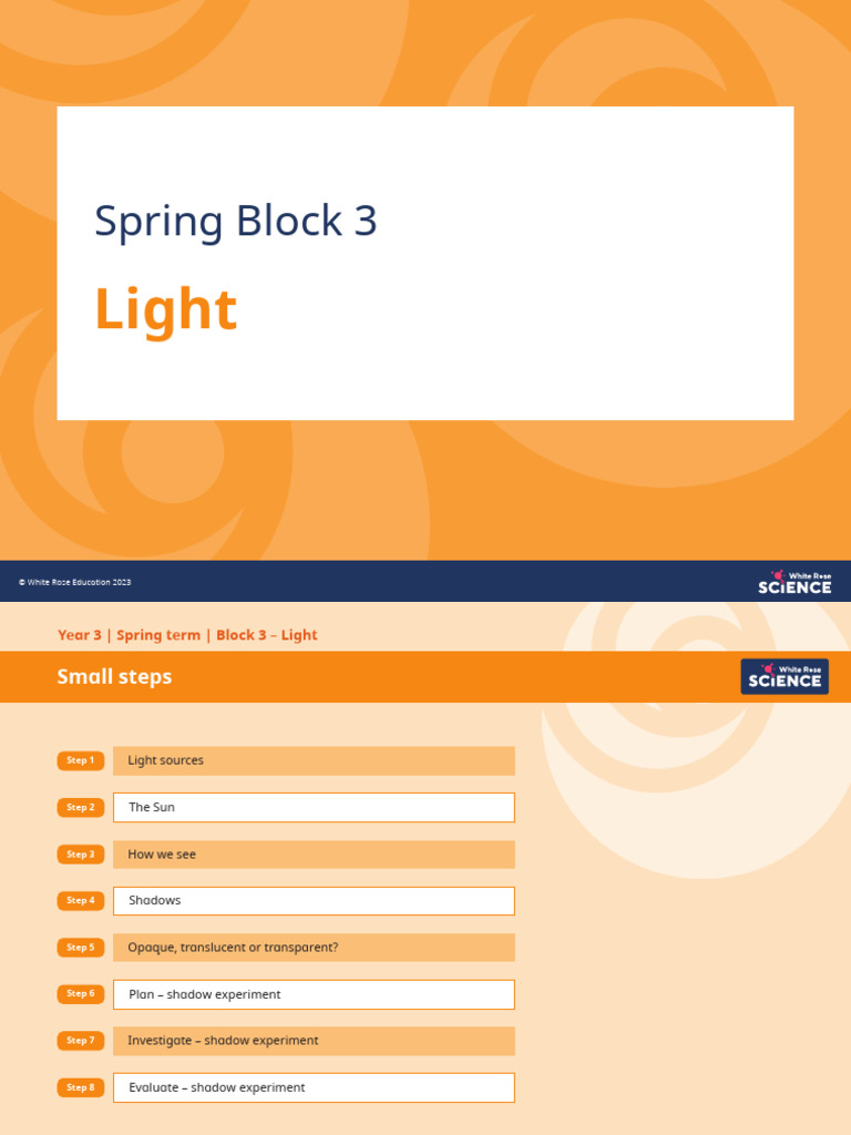 Year 3 Light Science Curriculum | PDF | Sunglasses | Shadow