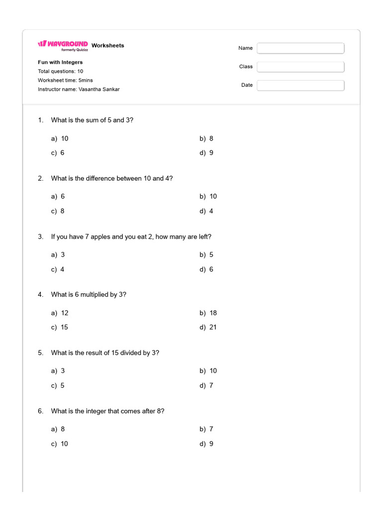 Worksheet Wayground 2 | PDF