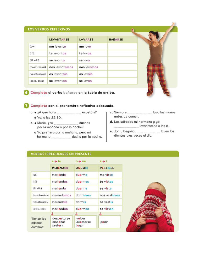 Verbos Reflexivos TEMA 1 - 1 | PDF