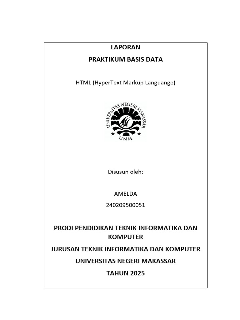 Laporan Partikum 1 Amelda 240209500051 | PDF
