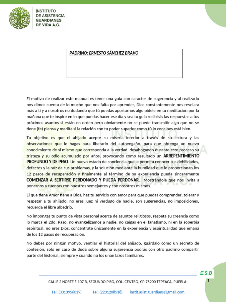 MANUAL DE APADRINAMIENTO ESB | PDF | Amor | Padrino