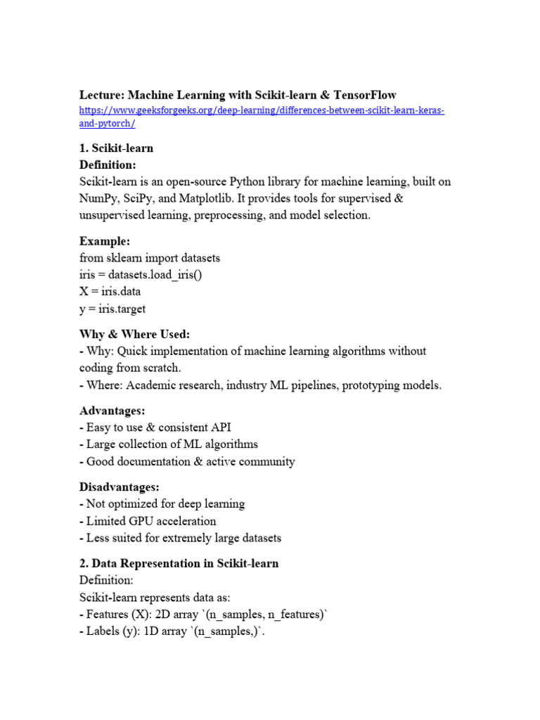 ML ScikitLearn TensorFlow Lecture | PDF | Machine Learning | Software Engineering