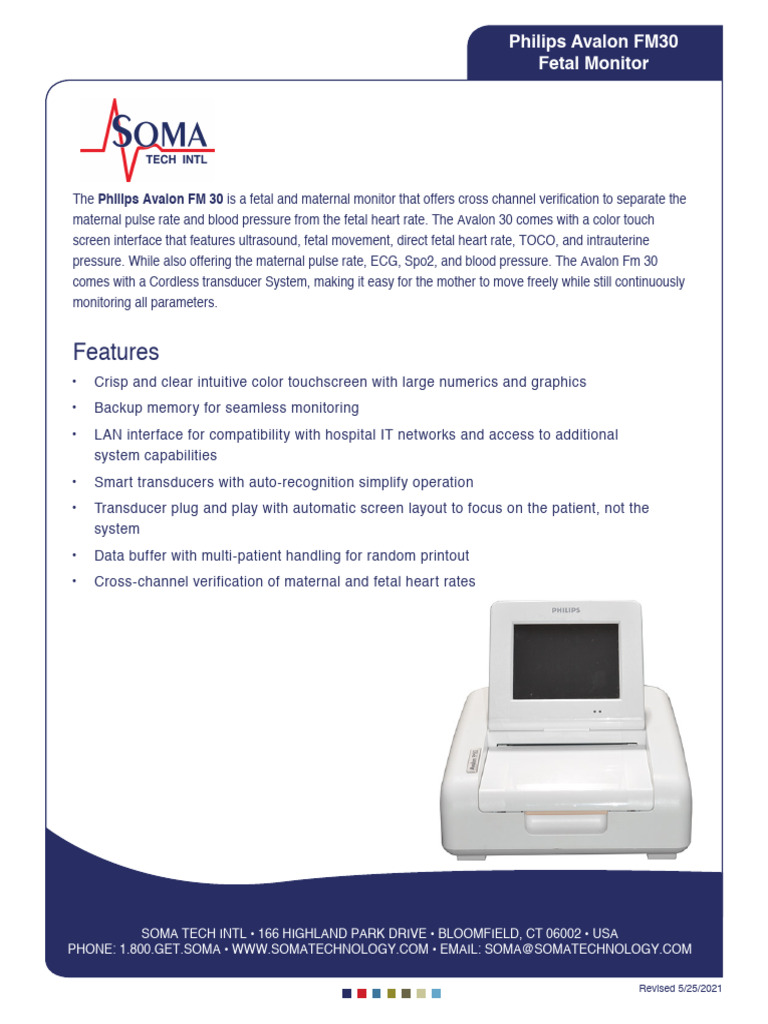 Philips Avalon FM30 Fetal Monitor | PDF | Computing