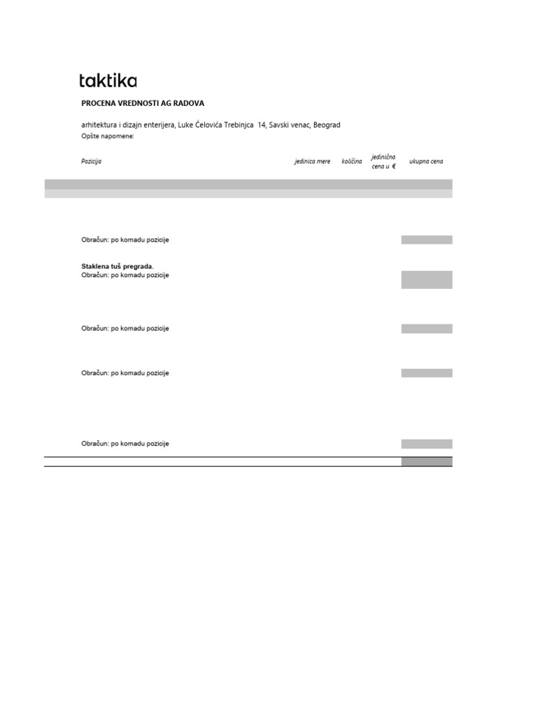 01-25 OPREMA Predracun Rev00 | PDF