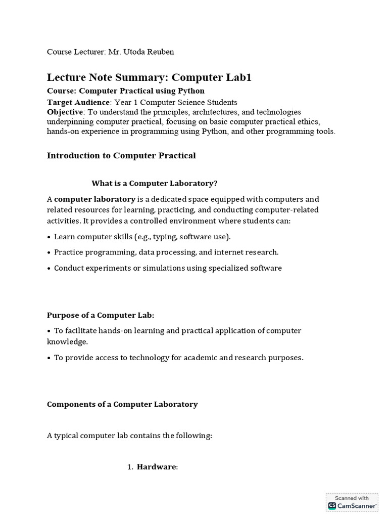 Python Lab Guide for Year 1 Students | PDF | Programming | Computer Program