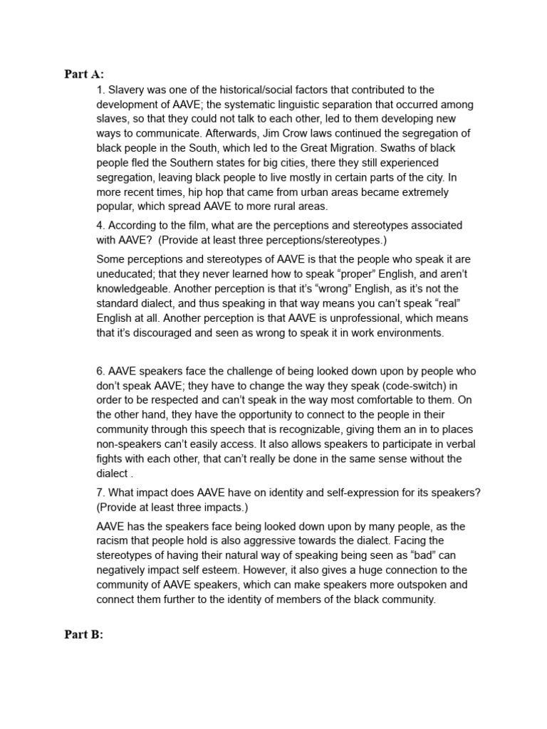 Understanding AAVE: History and Impact | PDF | English Language ...