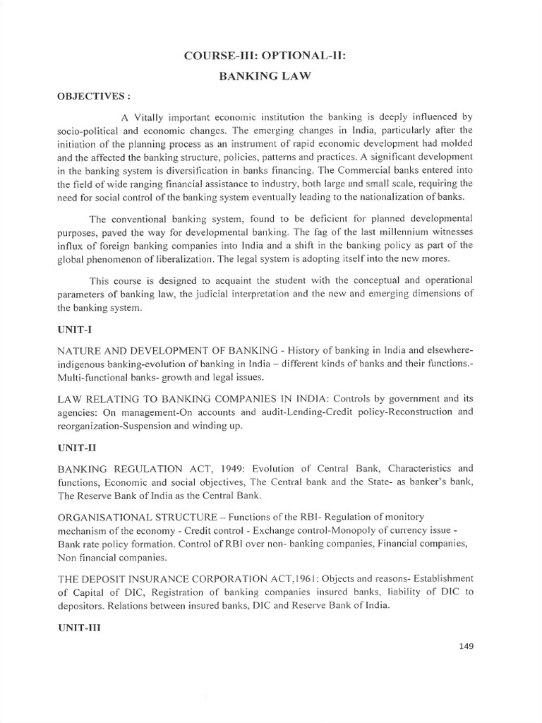 Banking Syllabus | PDF