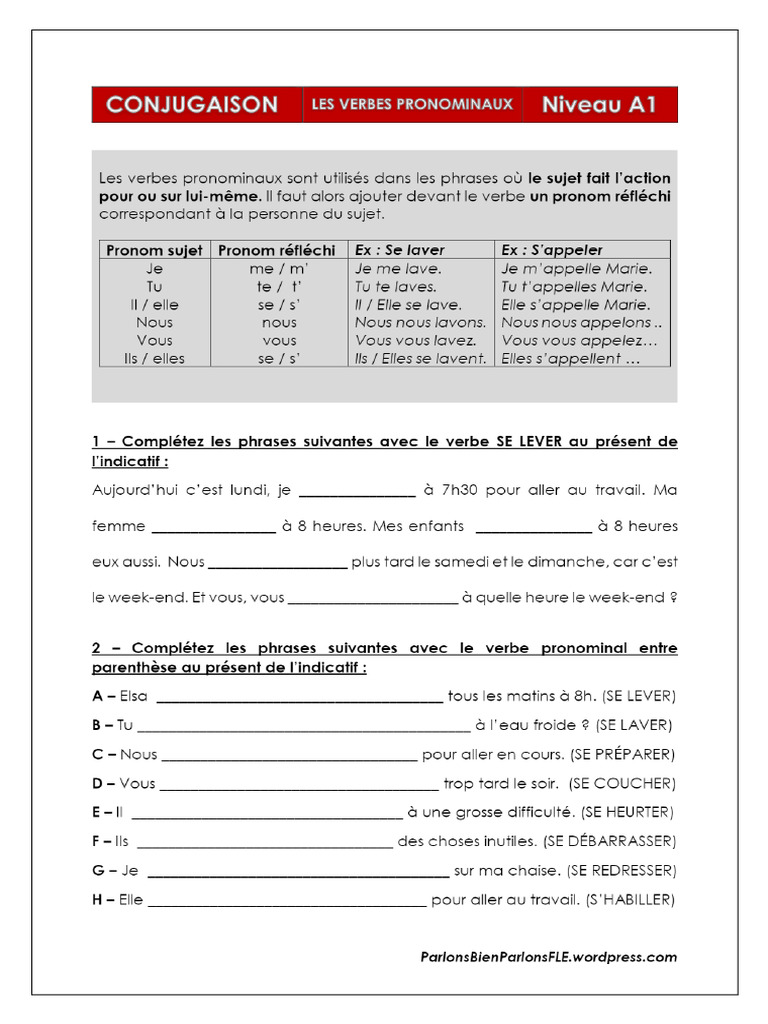 Les Verbes Pronominaux | PDF