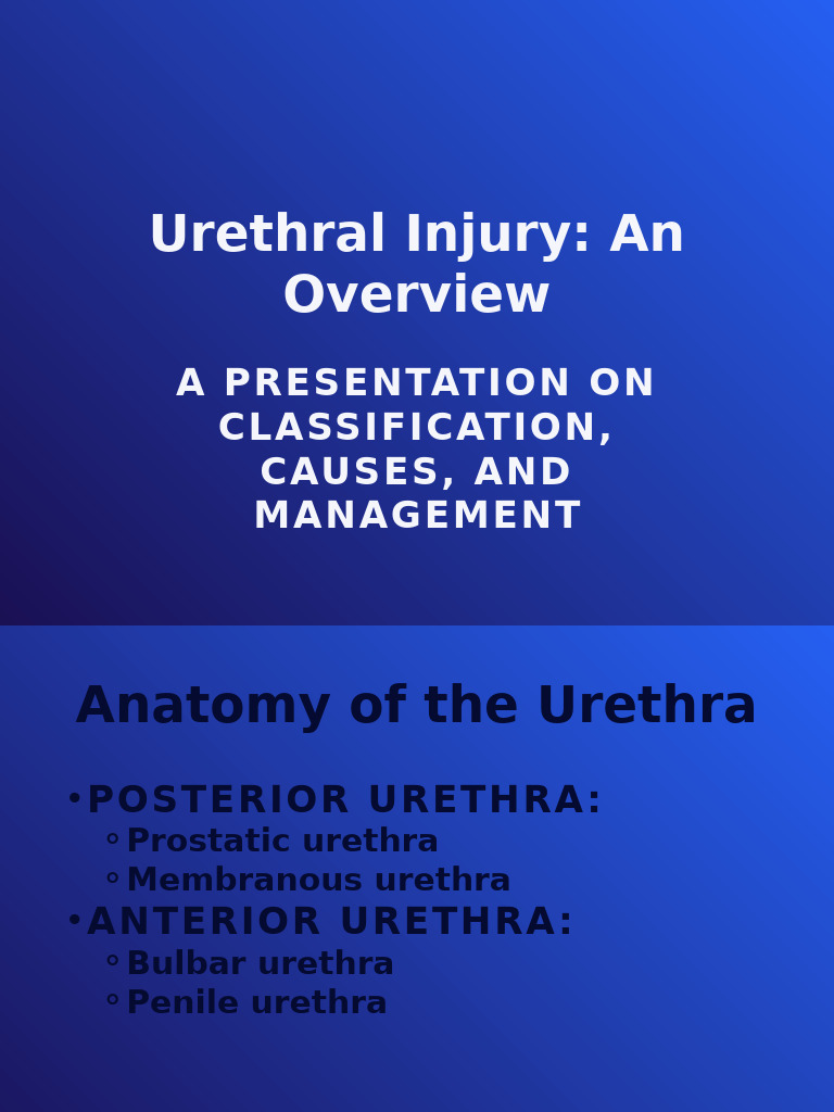 Urethral Injury: Causes and Management | PDF | Prostate | Urinary System