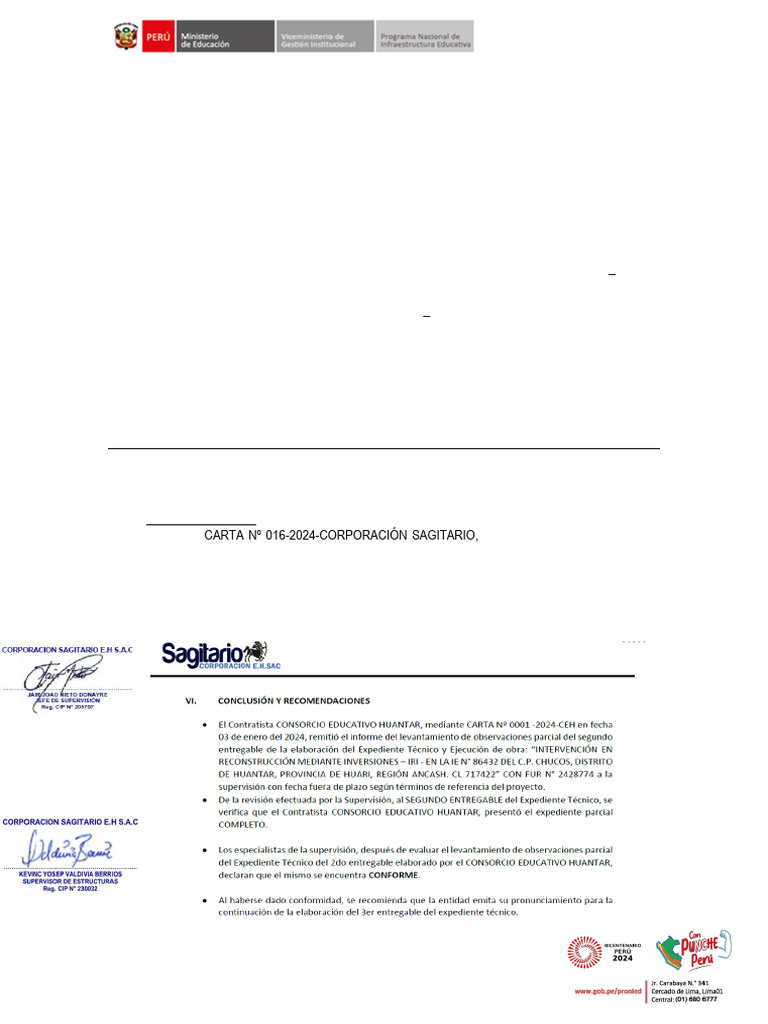 Informe R2974 2024 JMB Minedu Vmgi Pronied Ugrd Infr | PDF | Fundación ...